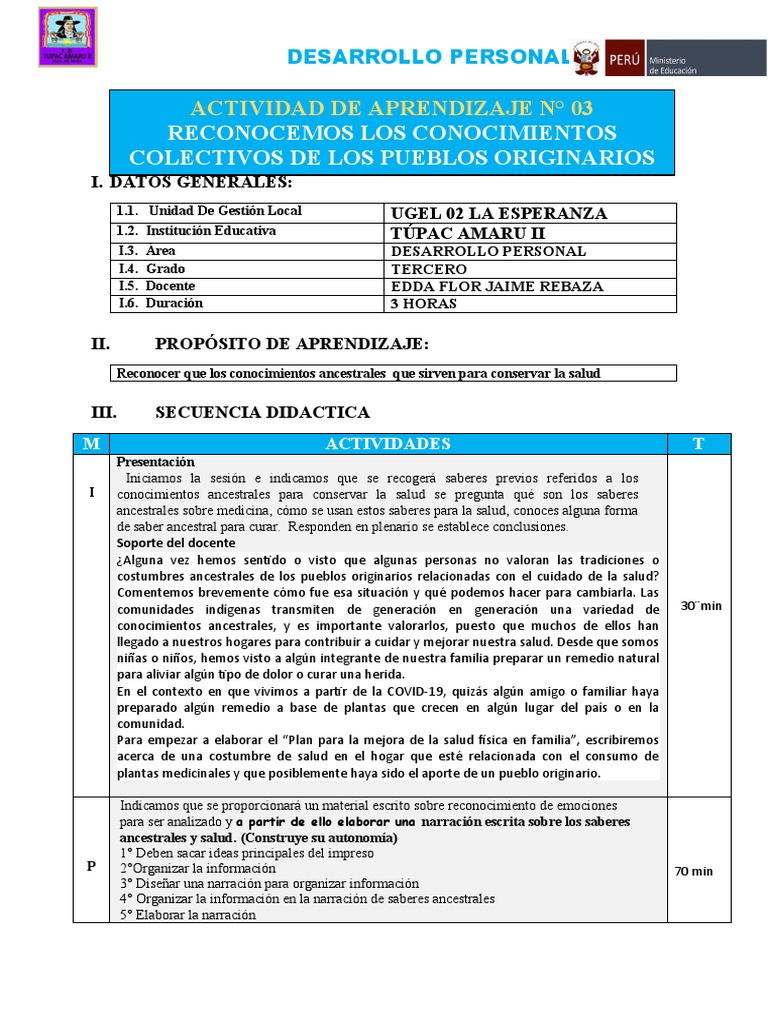 Actividad de Aprendizaje 03 DPCC 3° | PDF | Resfriado comun | Ciencias de la Salud