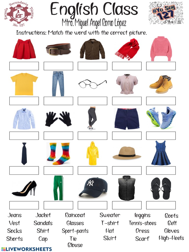 English Clothing Vocabulary Quiz | PDF