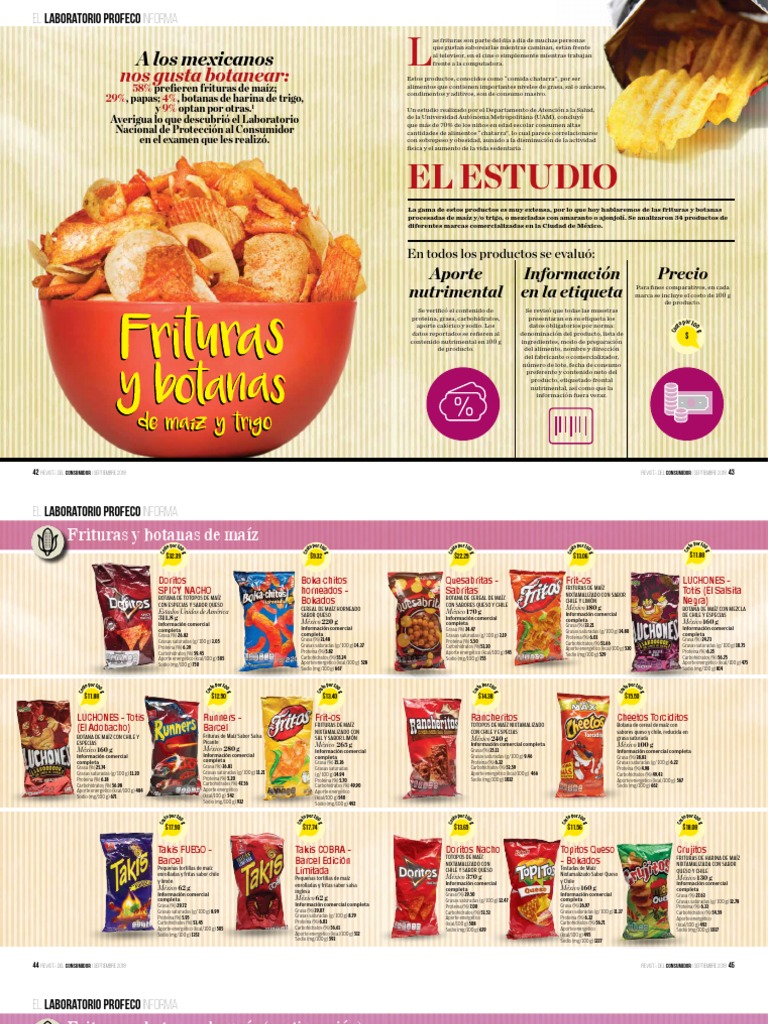 Estudio Calidad Frituras y Botana | PDF | Maíz | Alimentos