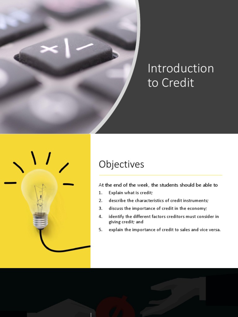 Introduction To Credit | PDF | Loans | Finance & Money Management