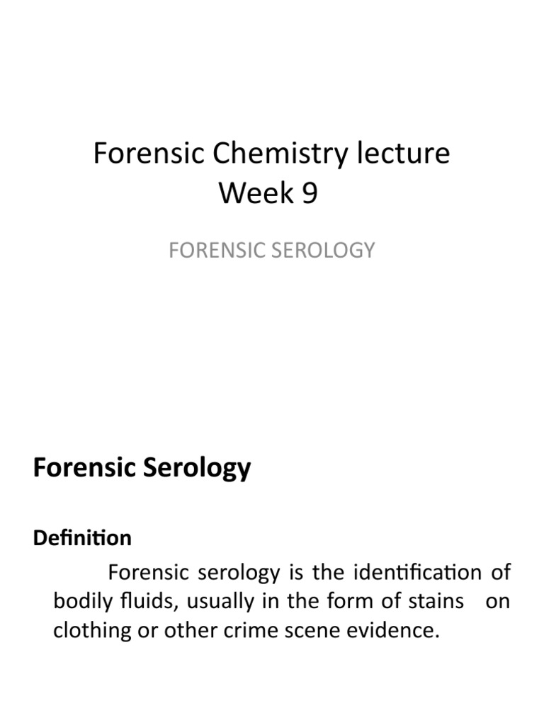 Forensic Analysis of Blood Evidence: Identification, Grouping, and ...