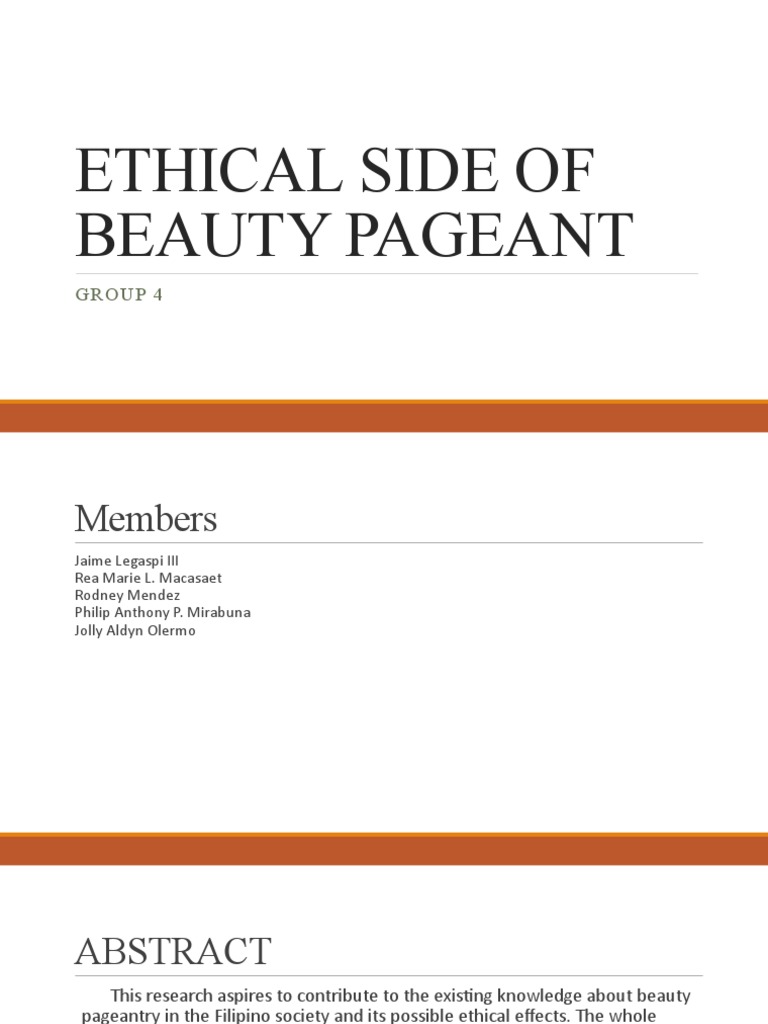 Ethical Side of Beauty Pageant | PDF | Sampling (Statistics) | Beauty