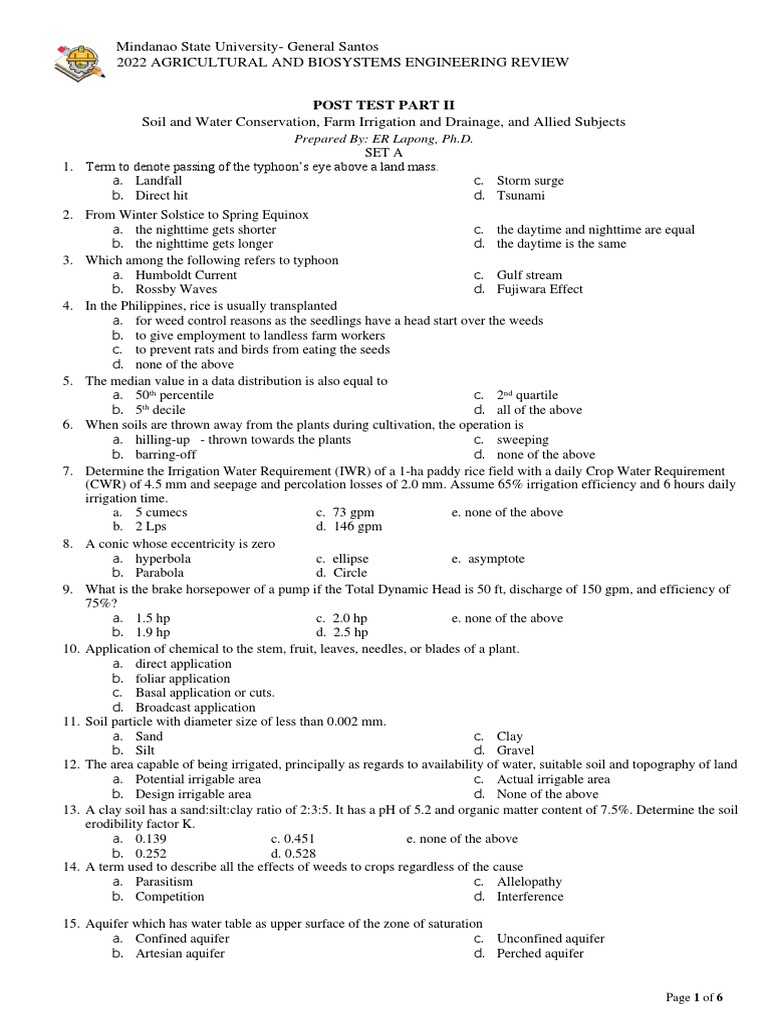 MSU-Gensan 2022 Agricultural and Biosystems Engineering Review Post ...