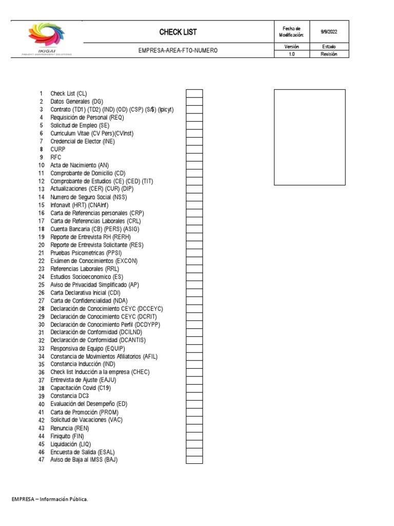 Formato Check List | PDF