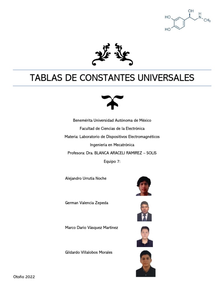 Tarea 4.-Tabla de Las Constantes Universales | PDF | Electrón | Metrología