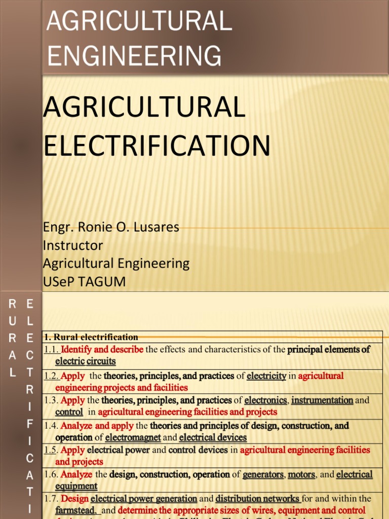 Understanding Electricity in Agriculture | PDF | Electrical Wiring ...