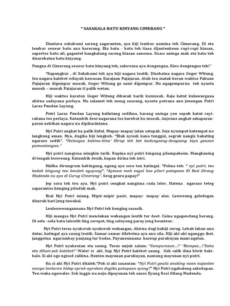 Dongeng Sunda 2 | PDF