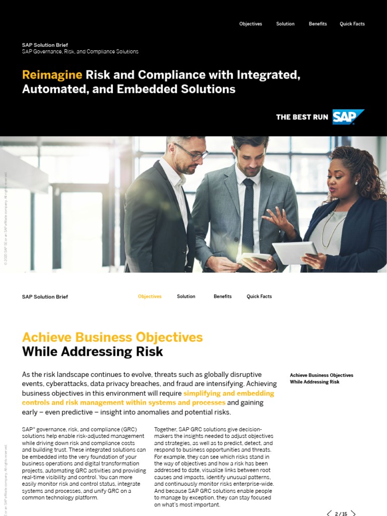 Sap Grc Solutions Brief Pdf Security Computer Security