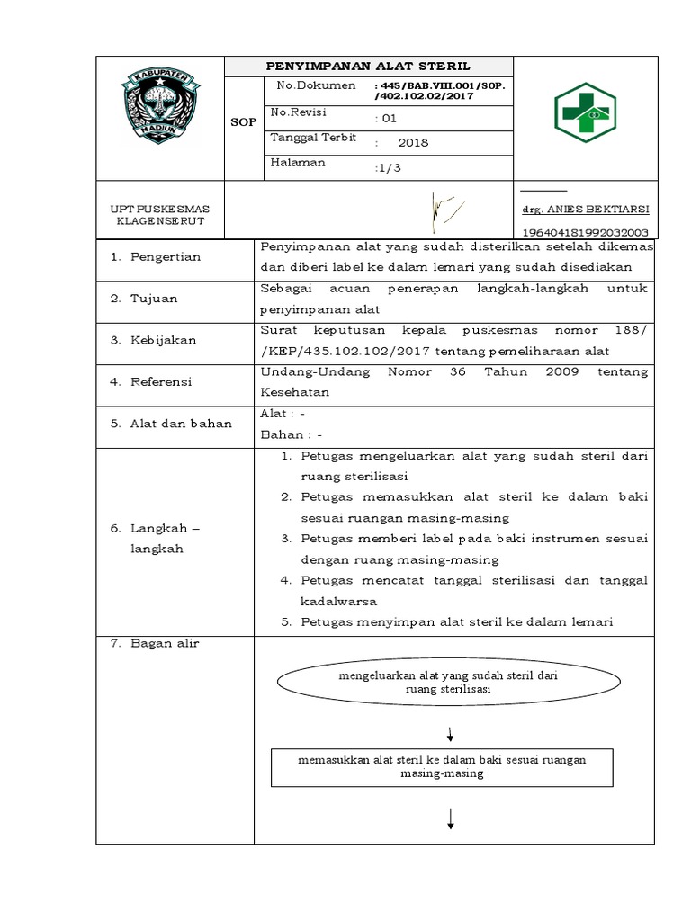 SOP Penyimpanan Alat | PDF