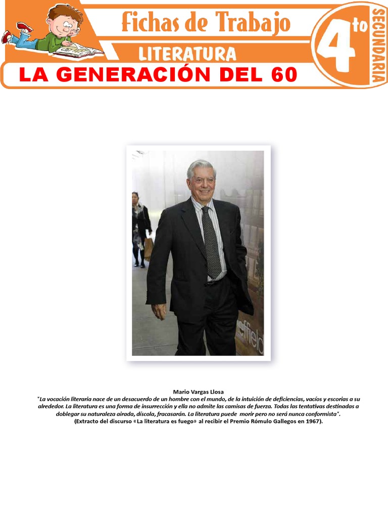 La Generacion Del 60 para Cuarto Grado de Secundaria | PDF