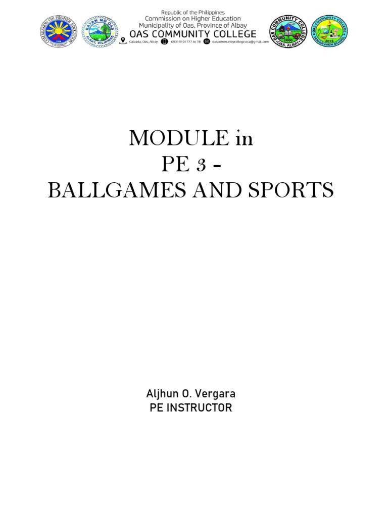 PE 3 - Module 1 | PDF | Teaching Method | Physical Education