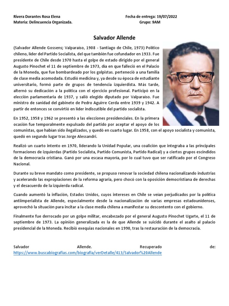 Salvador Allende | PDF | Chile | Gobierno