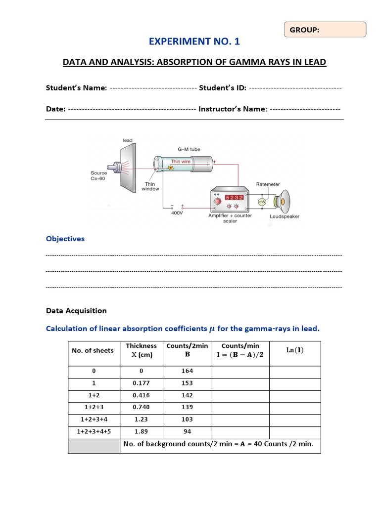 01_Absorption of Gamma - Lab Report | PDF | Gamma Ray | Electromagnetic ...