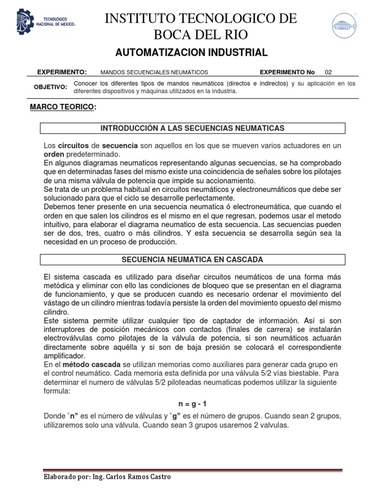 Autind Pract 02 Alumnos | PDF | Neumática | Automatización