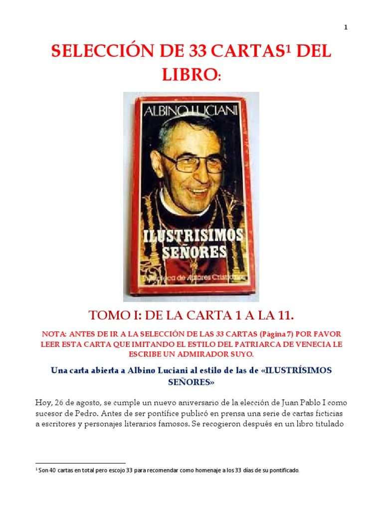 Selección de 33 Cartas de Albino Luciani Tomo I | PDF | Jesús | Verdad