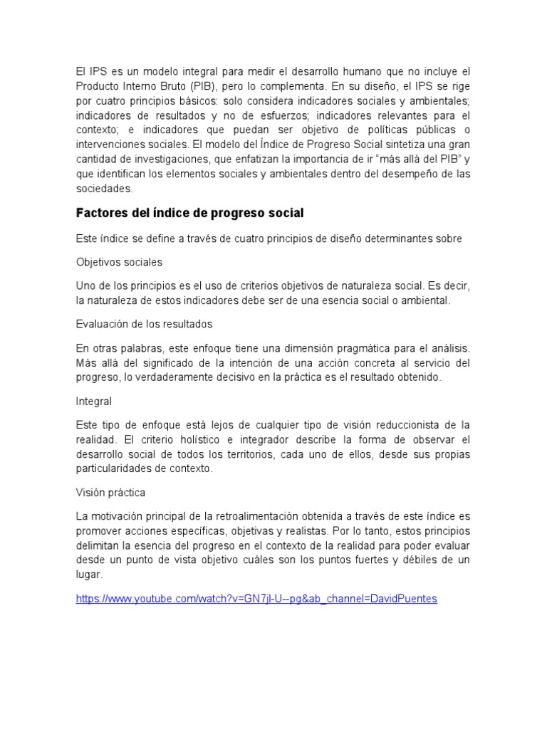 Indice de Progreso Social | PDF