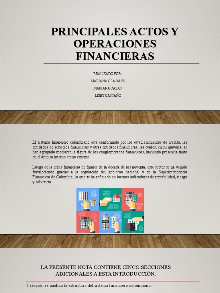 Principales Actos y Operaciones Financieras | PDF | Bancos | Arrendamiento