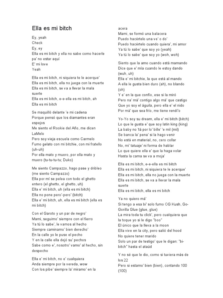 Ella Es Mi Bitch | PDF
