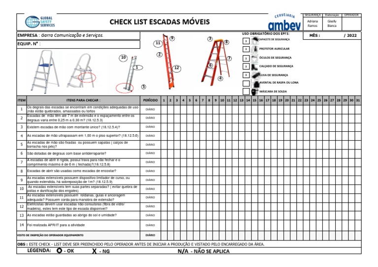 Check List Escada - Garra | PDF