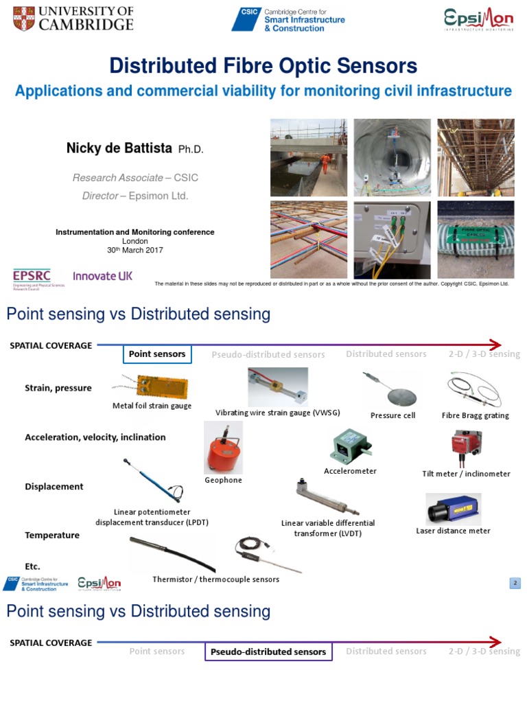 Distributed Fibre Optic Sensors For Civil Infra | PDF | Sewage Treatment | Optical Fiber