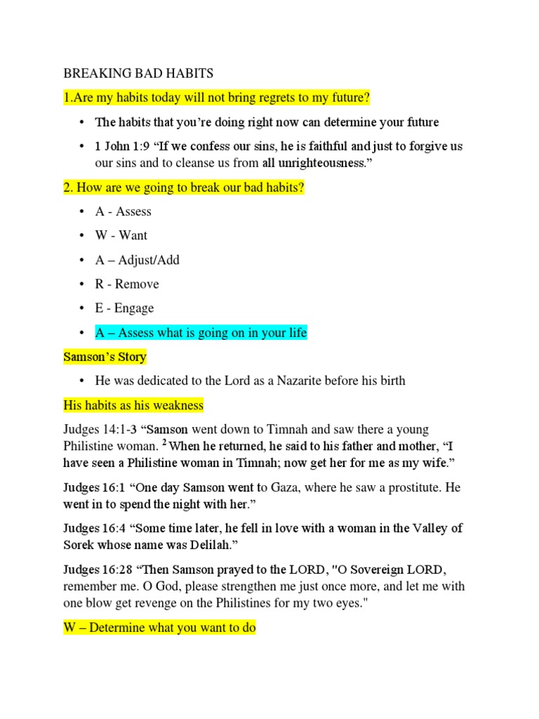 Breaking Bad Habits | PDF