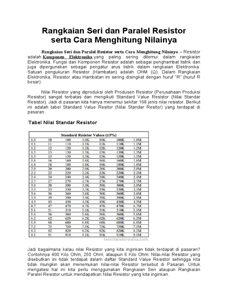 Rangkaian Seri Dan Paralel Resistor | PDF