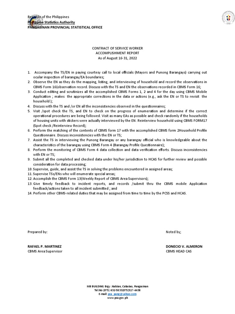 Contract of Service Worker | PDF