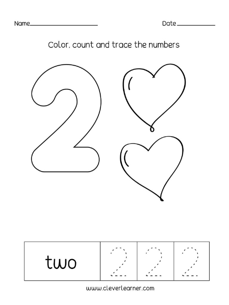 Number Tracing Worksheet KG 02 | PDF