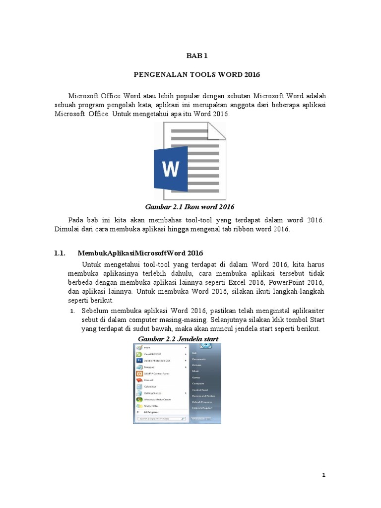 Panduan Tools Word 2016 | PDF