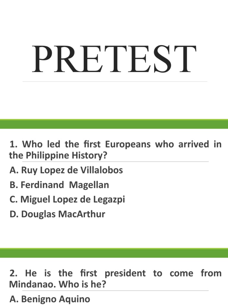 Philippine History Quiz Questions | PDF | Philippines | Southeast Asia