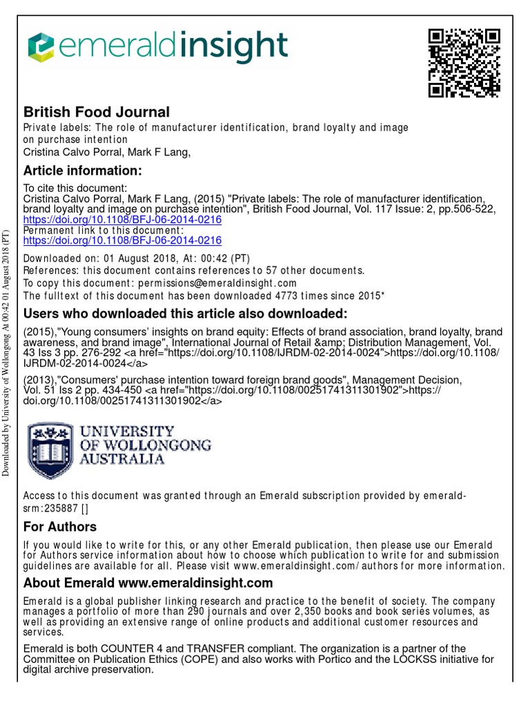 Private Labels - The Role of Manufacturer Identification, Brand Loyalty ...