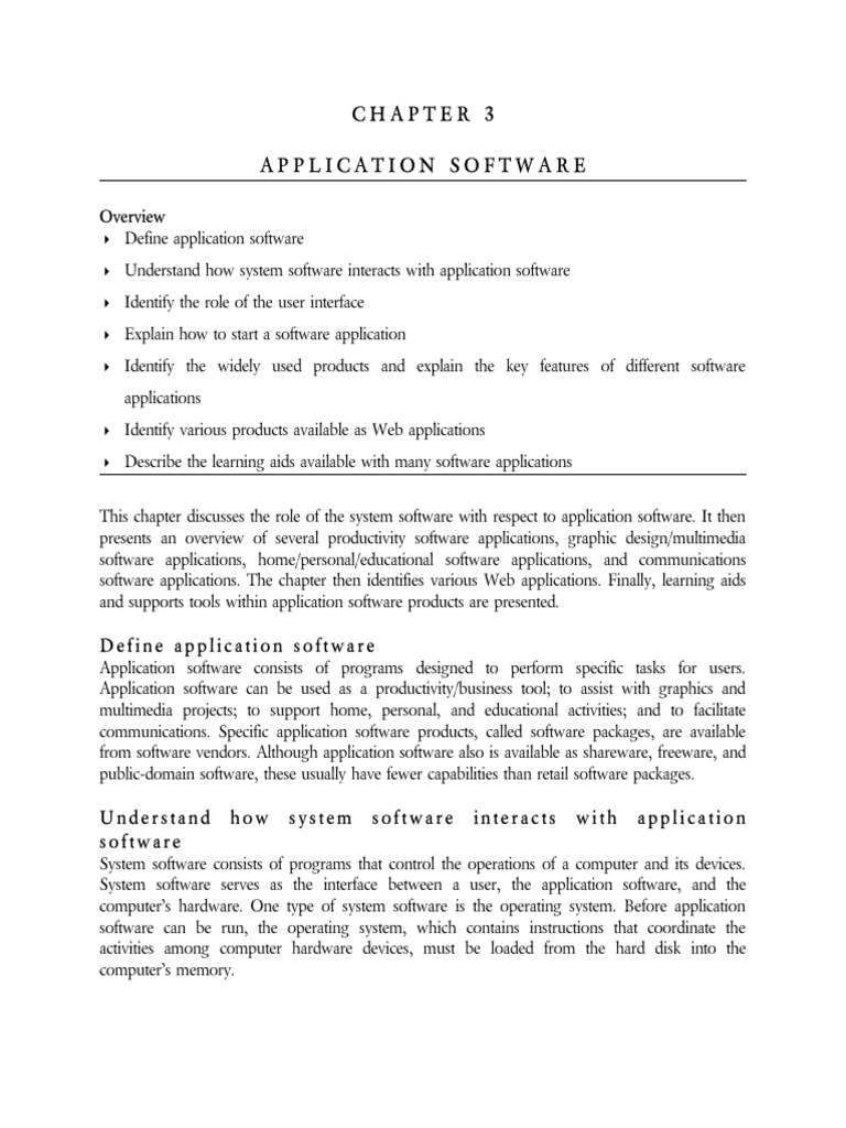 Chapter 3 Application Software Pdf Graphical User Interfaces Window Computing