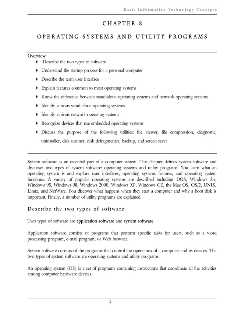 Chapter 8 Operating System | PDF | Operating System | Microsoft Windows