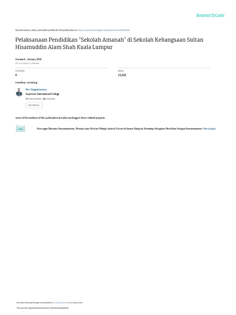 Sekolah Amanah Program Tranformasi Pendidikan Tahun 2025 | PDF