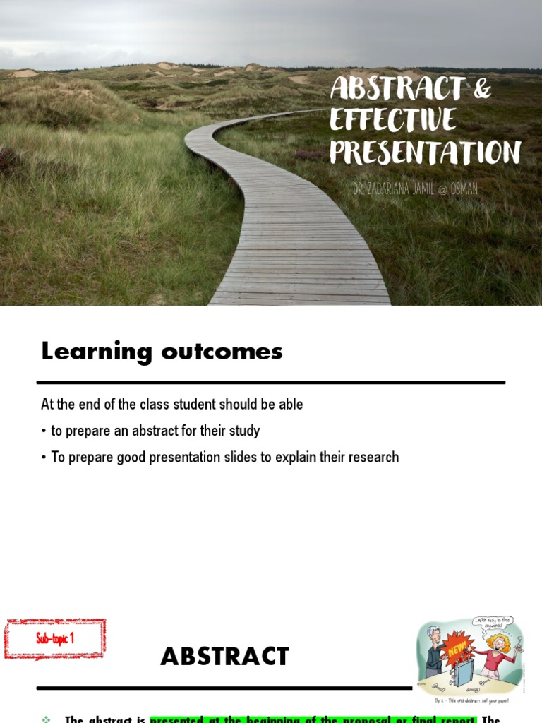 Abstract & Effective Presentation: Dr. Zadariana Jamil at Osman | PDF ...