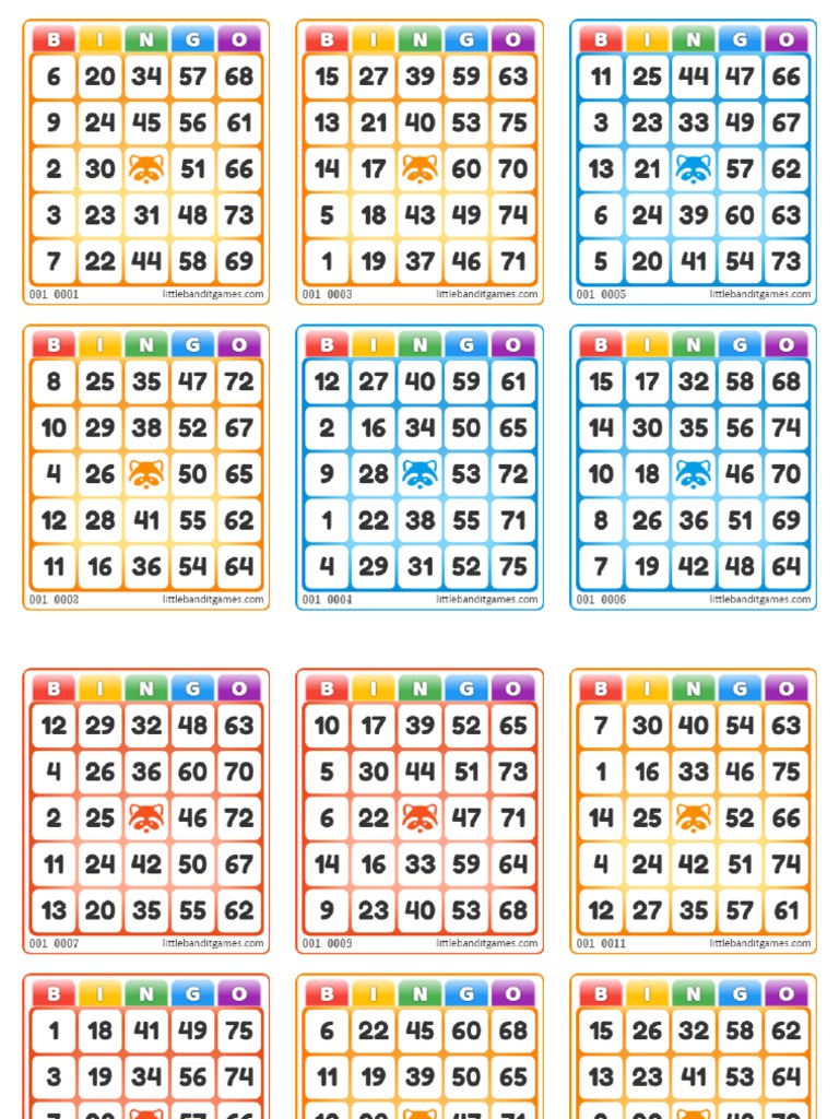 60 Cartones de Bingo | PDF