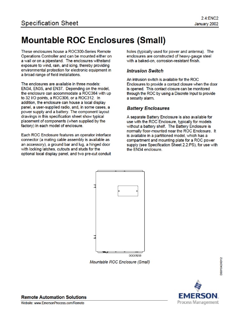 D301042X012 - Mountable ROC Enclosures (Small) | PDF | Equipment ...