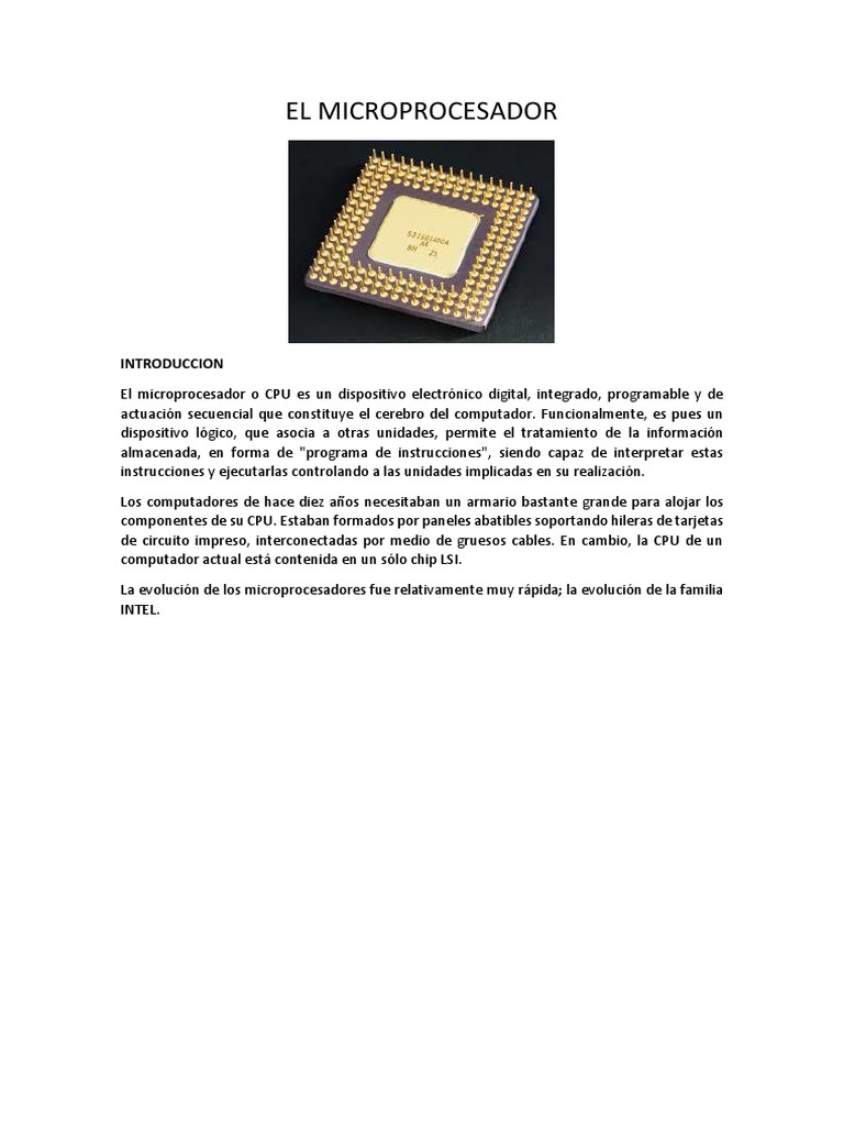 El Microprocesador | PDF | Microprocesador | Programación