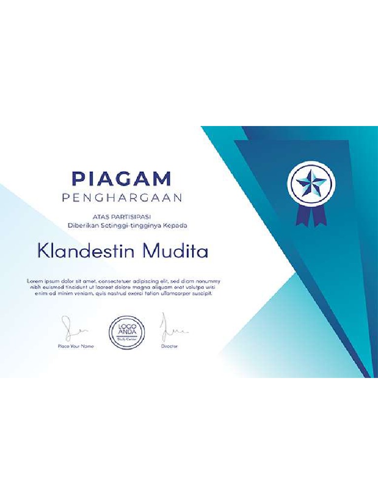 Contoh Piagam Penghargaan | PDF