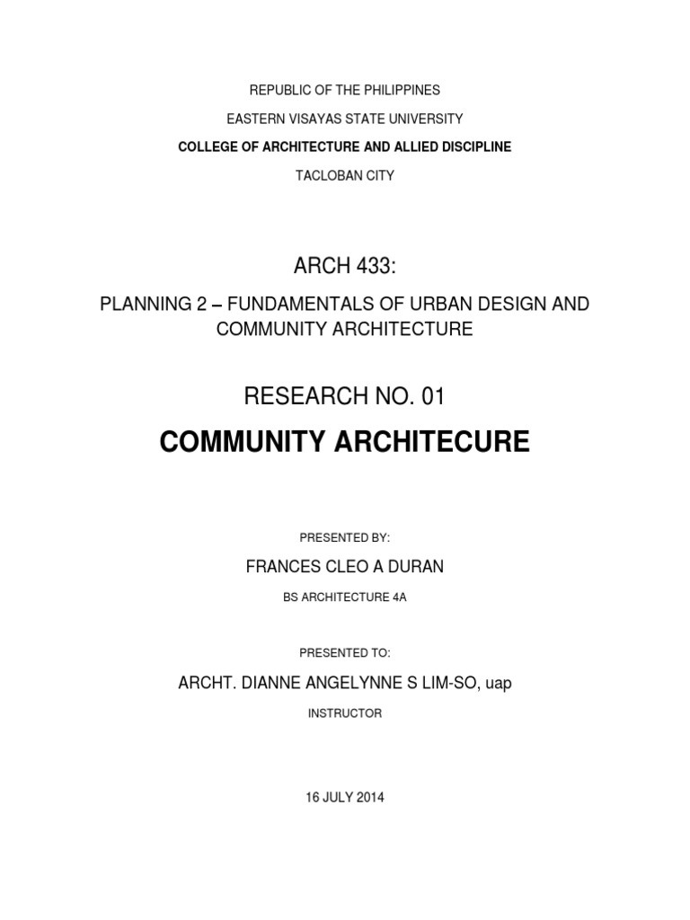 Toaz - Info Community Architecture PR | PDF | Urban Renewal | Community