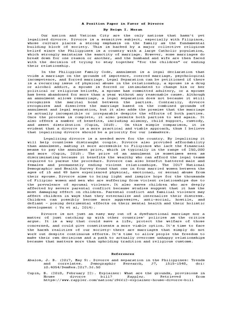 Advocating for Divorce Legalization | PDF | Divorce | Marriage