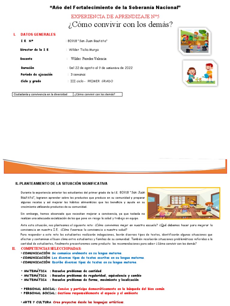 Experiencia De Aprendizaje 5 Pdf Aprendizaje Método De Enseñanza