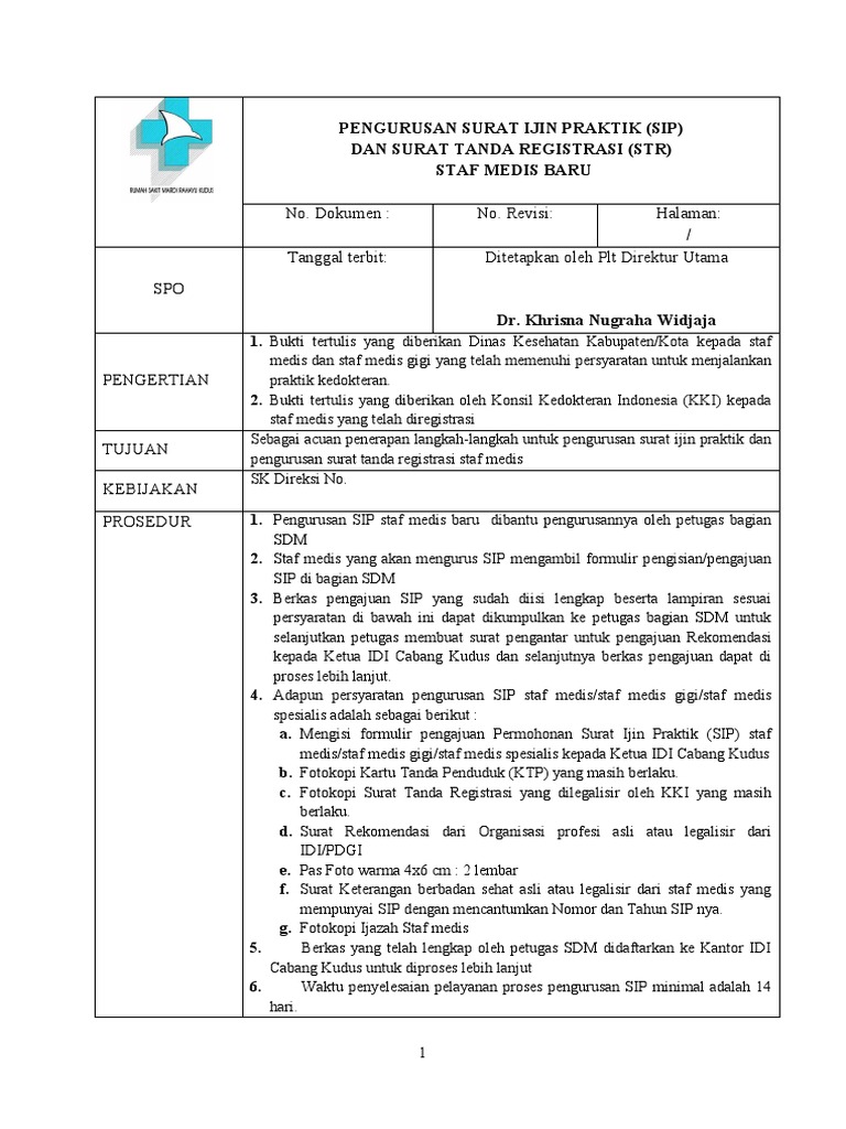 Spo 5 Pengurusan SIP Dan STR REV | PDF