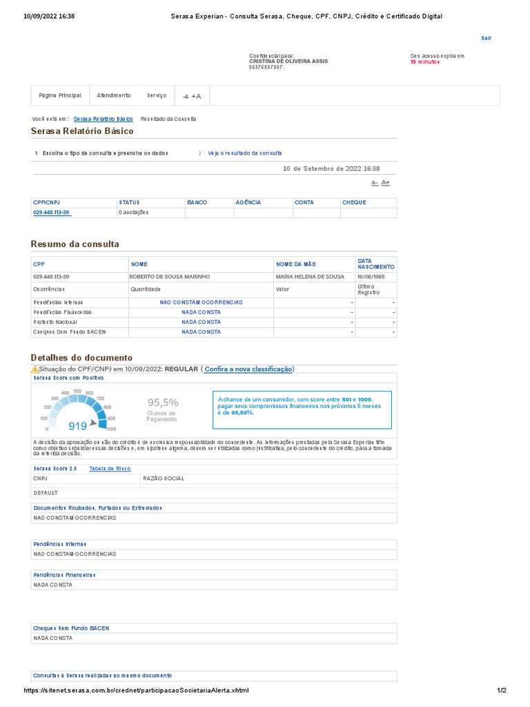 Serasa | PDF | Cheque (banco) | Crédito