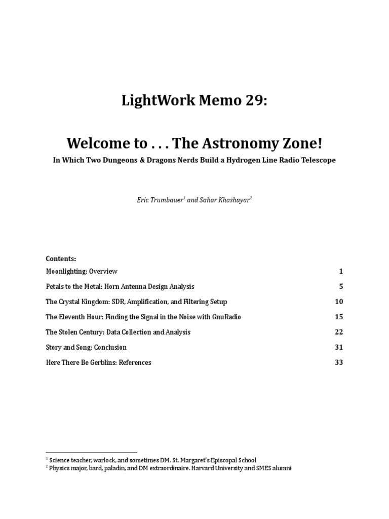 Hydrogen Line Project Documentation | PDF | Redshift | Antenna (Radio)