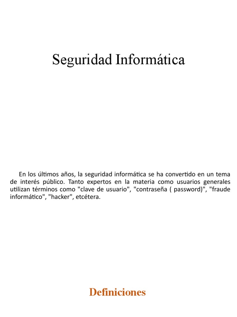 Seguridad Informática | PDF | Seguridad | La seguridad informática