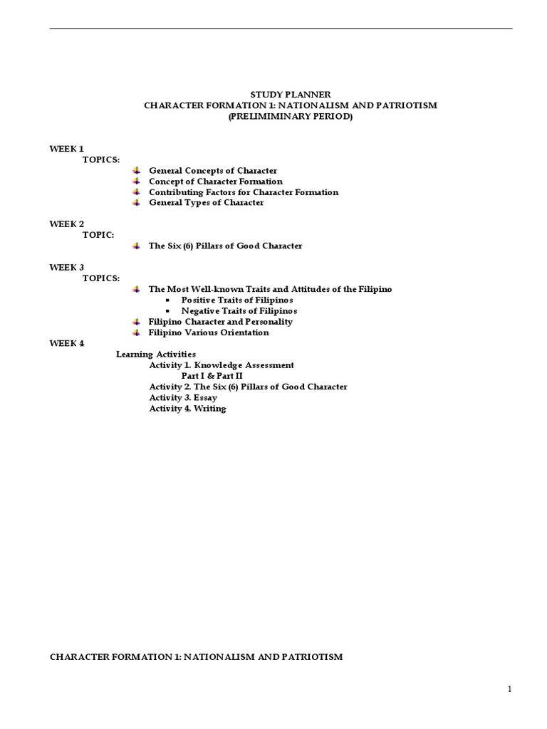 CHARACTER FORMATION 1 Prelim | PDF | Parenting | Adolescence