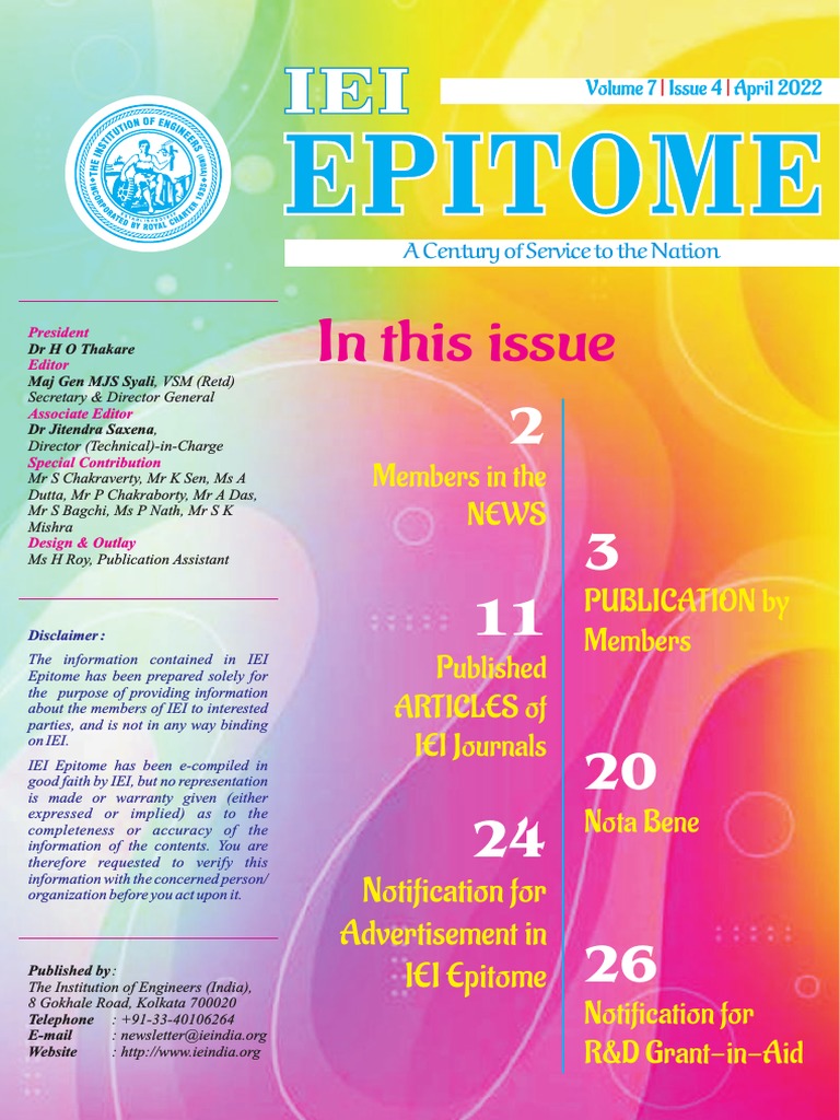 IEI Epitome April 2022 | Download Free PDF | Airfoil | Perception