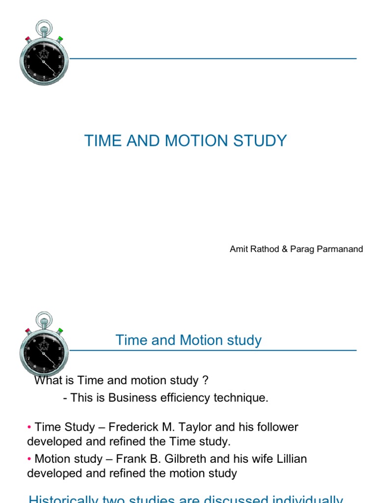 Time and Motion Study | PDF