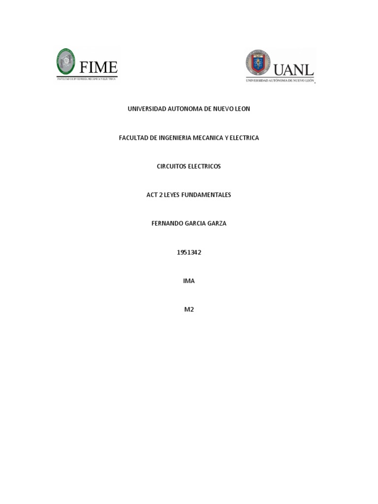 ACT 2 Circuitos Electricos | PDF | Corriente eléctrica | Electricidad